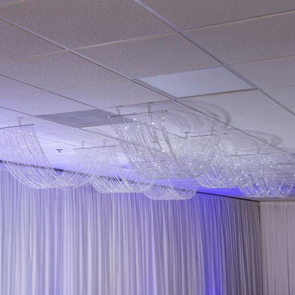DecoStar™ 15ft. Crystal Ceiling Draping Panel w/ LED Lights - Pure ...