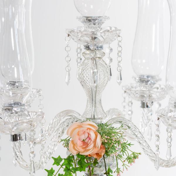 Decostar™ Crystal Candelabra 5 arm Glass Hurricane globes 44½