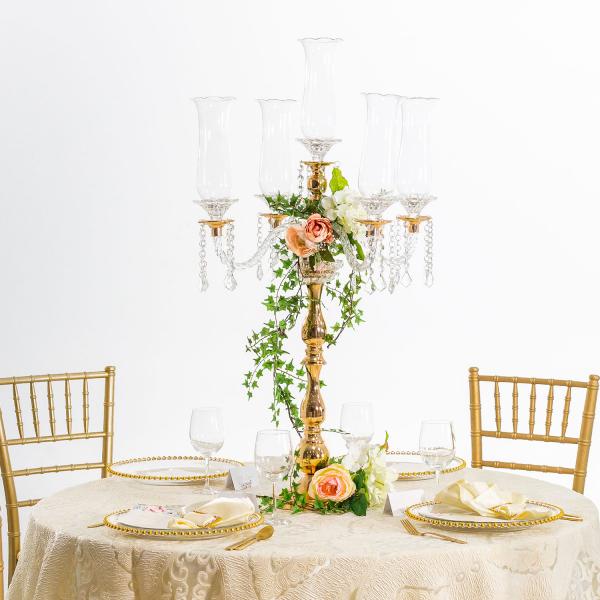 Decostar™ 5 Arm Crystal Candelabra 39 in Gold