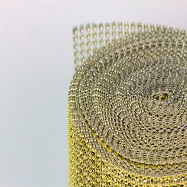 DISCONTINUED ITEM - DecoStar™ Gold Rhinestone Mesh-30 Foot Roll