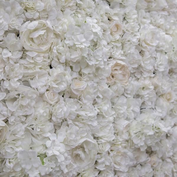 White Event Flower Wall | White Flower Backdrop | Event Décor Direct