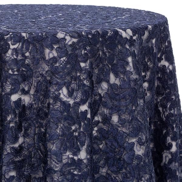 Navy Lace Table Overlay | Navy Table Linens | Event Décor Direct