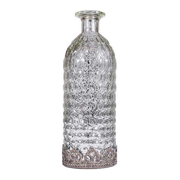 Pixie Jar™ Silver Mercury Bottle Shaped Glass Mini Lantern - Internally ...