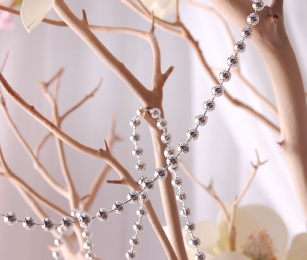 Metallic Silver Beads - Style#66 - 99ft. Roll