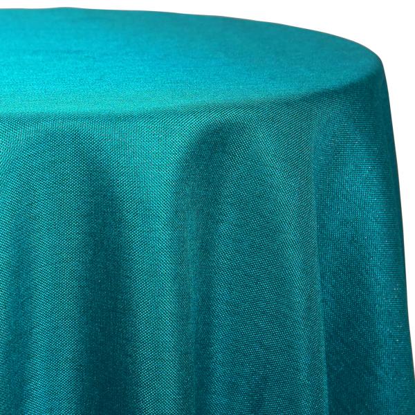 Turquoise - Designer Glitz Linen Broad Tablecloth by Eastern Mills ...